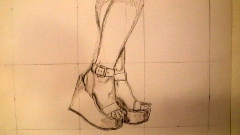 How to Draw Wedge Shoes on Someone's Feet - Let's Draw Today