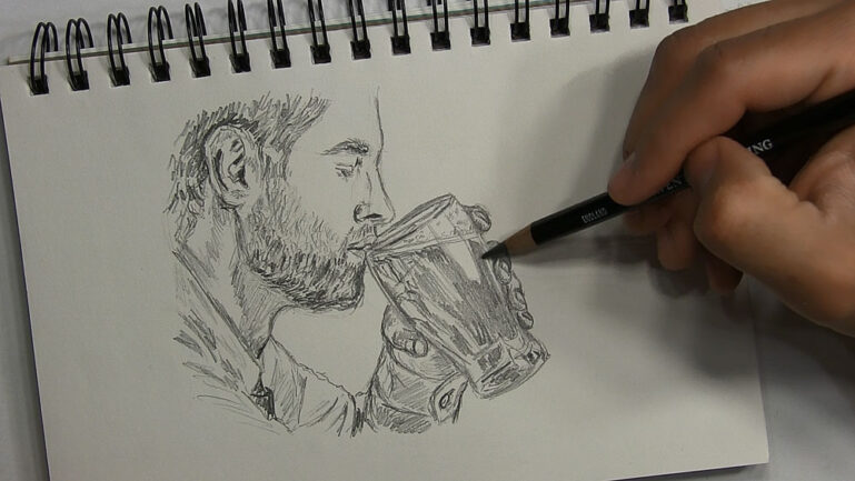 How to Draw Someone Drinking Beer - Let's Draw Today