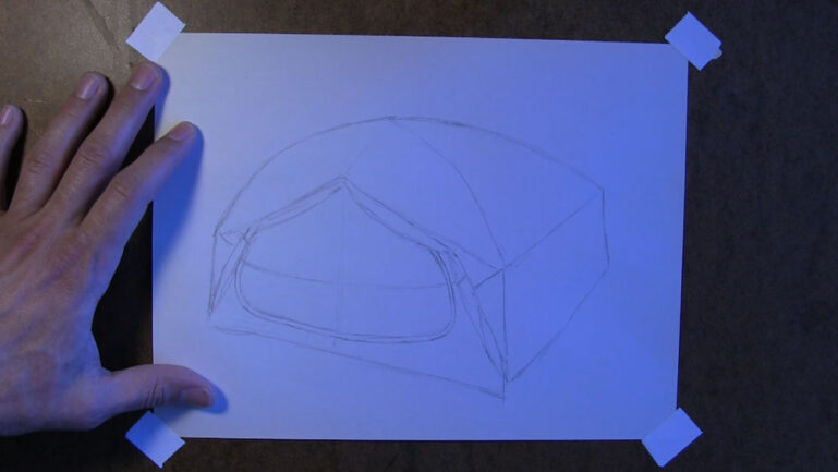 How to Draw a Tent with a Dome Shape - Let's Draw Today