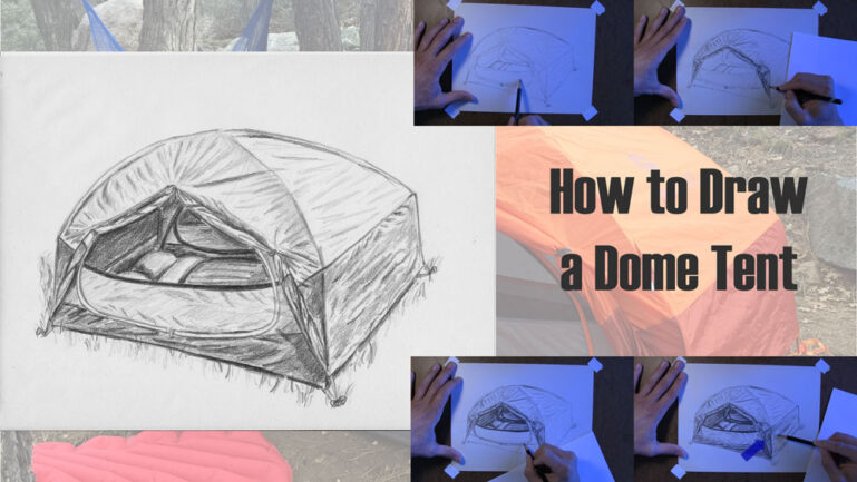 How to Draw a Tent with a Dome Shape - Let's Draw Today