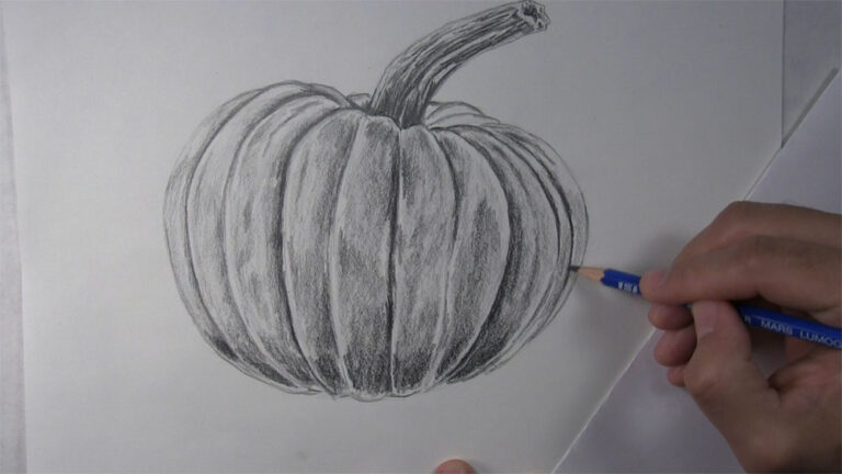 How to Draw a Pumpkin Realistically with Easy Steps - Let's Draw Today