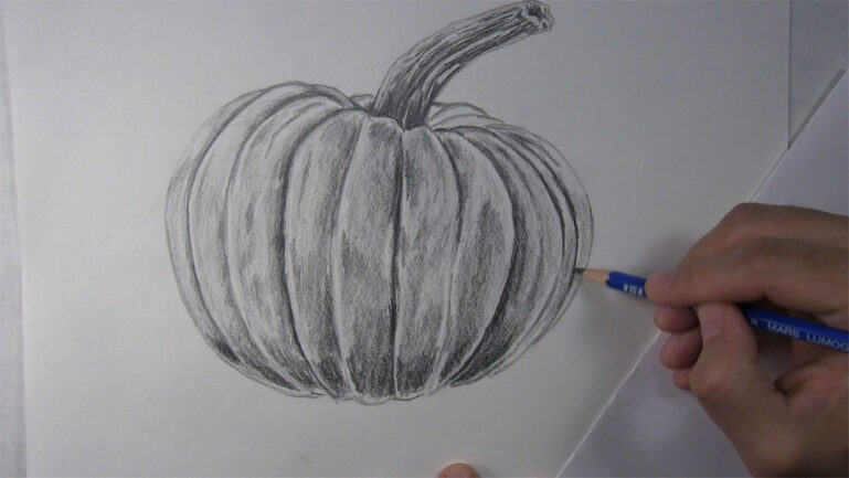 How to Draw a Pumpkin Realistically with Easy Steps - Let's Draw Today