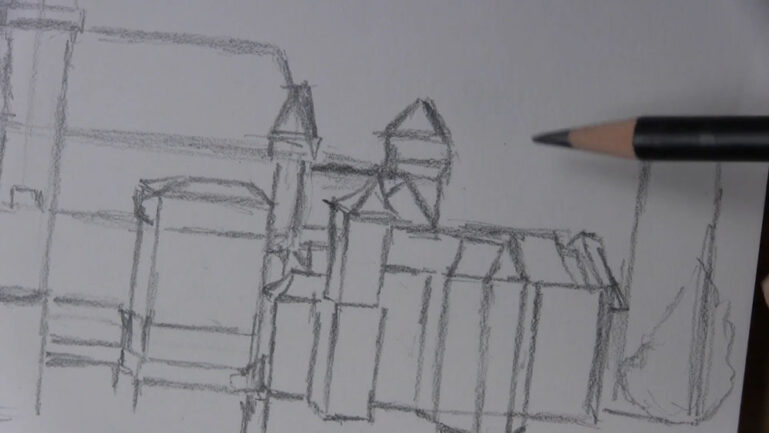 How to Draw a Medieval Castle - Let's Draw Today