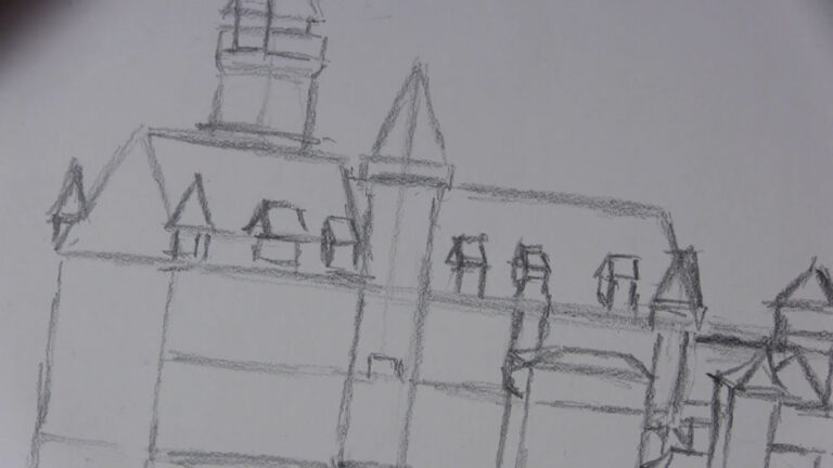 How to Draw a Medieval Castle - Let's Draw Today