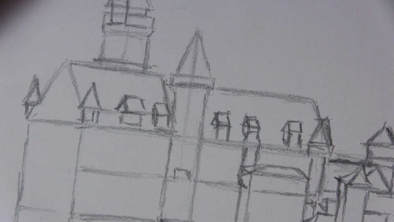 How to Draw a Medieval Castle - Let's Draw Today