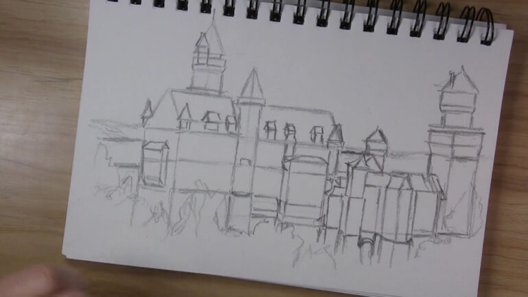 How to Draw a Medieval Castle - Let's Draw Today