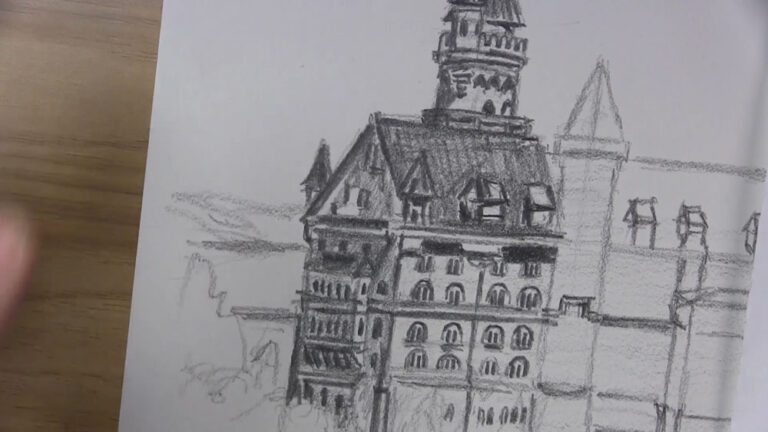 How to Draw a Medieval Castle - Let's Draw Today