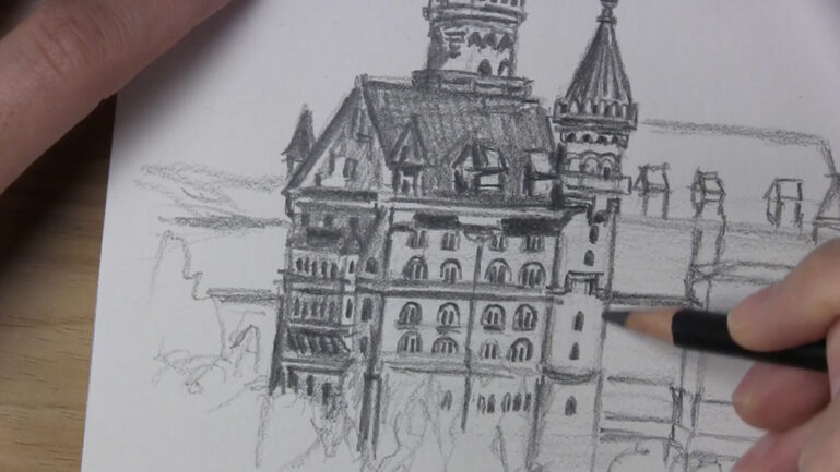 How to Draw a Medieval Castle - Let's Draw Today