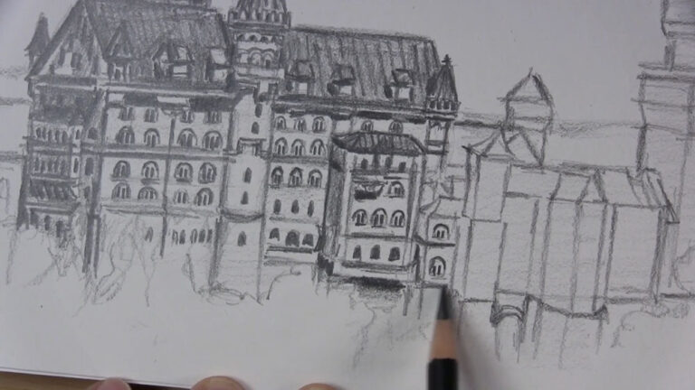 How to Draw a Medieval Castle - Let's Draw Today