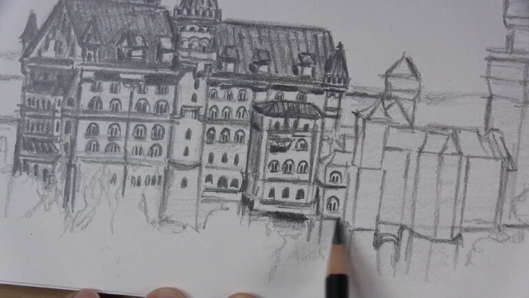 How to Draw a Medieval Castle - Let's Draw Today