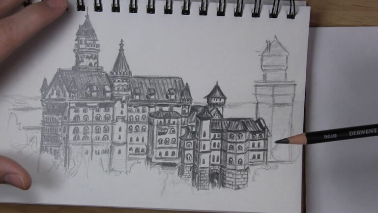 How to Draw a Medieval Castle - Let's Draw Today