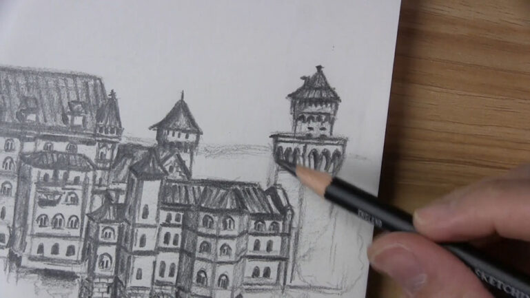 How to Draw a Medieval Castle - Let's Draw Today