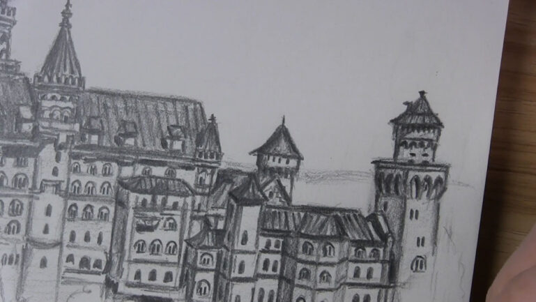 How to Draw a Medieval Castle - Let's Draw Today