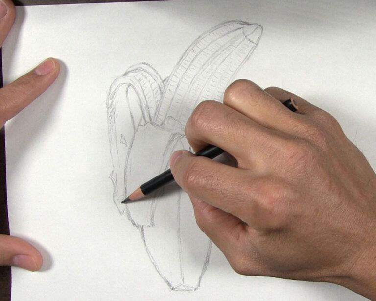 How to Draw a Peeled Banana - Let's Draw Today