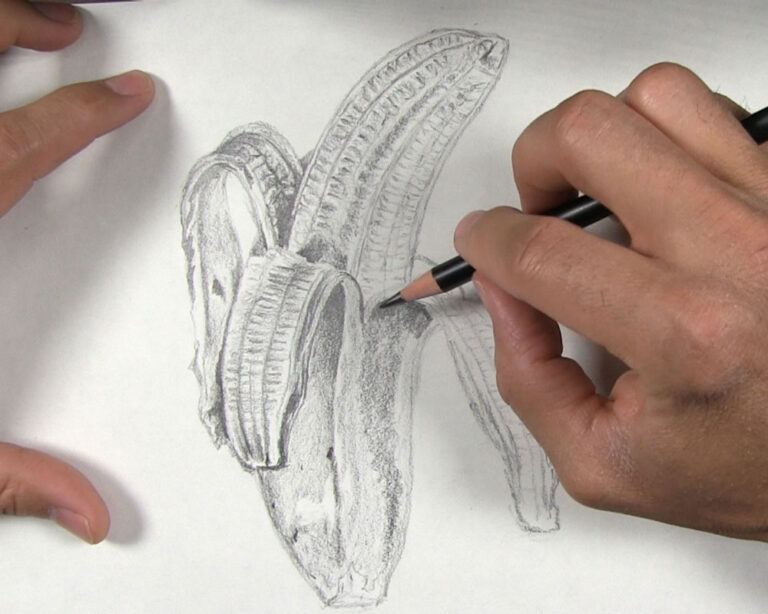 How to Draw a Peeled Banana - Let's Draw Today