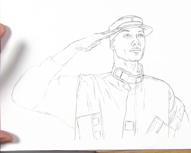 How to Draw a Soldier Saluting Easy - Bloss Takis1958