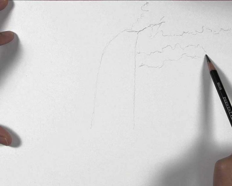 How to Draw a Waterfall in a Beautiful Landscape - Let's Draw Today