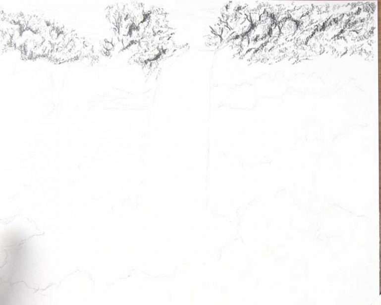 How to Draw a Waterfall in a Beautiful Landscape - Let's Draw Today