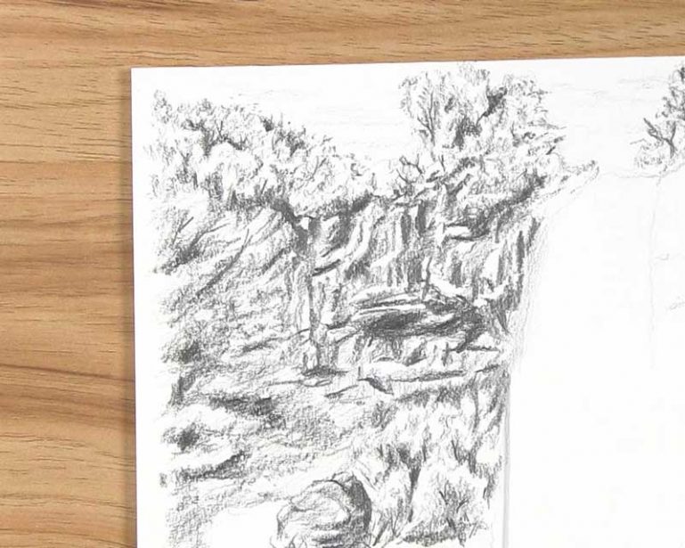 How to Draw a Waterfall in a Beautiful Landscape - Let's Draw Today