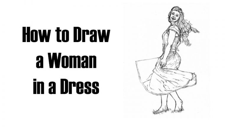 How to Draw a Woman in a Dress Spinning Around - Let's Draw Today